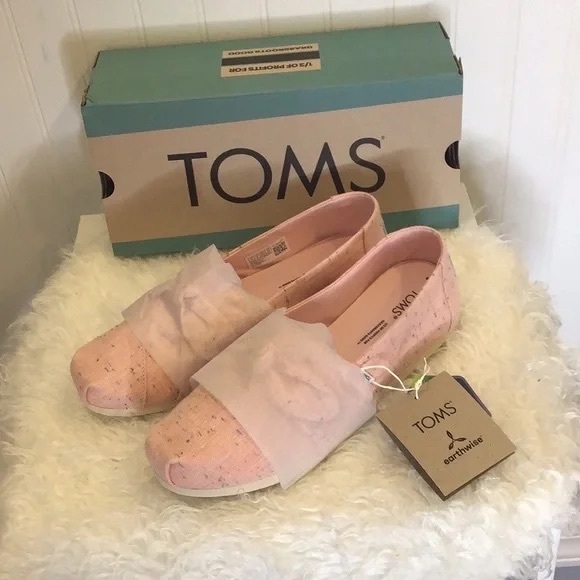 Toms | Shoes | Toms Speckled Linen Bow Alpargata Chalky Pink Shoes ...